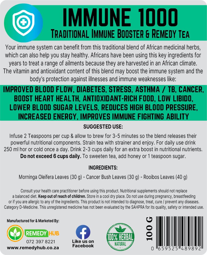 100gram - Immune 1000 – Traditional Immune Booster & Remedy Tea ...
